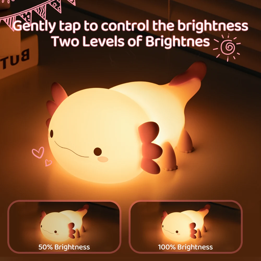 Kawaii Axolotl Silicone Night Lamp - Limited Edition