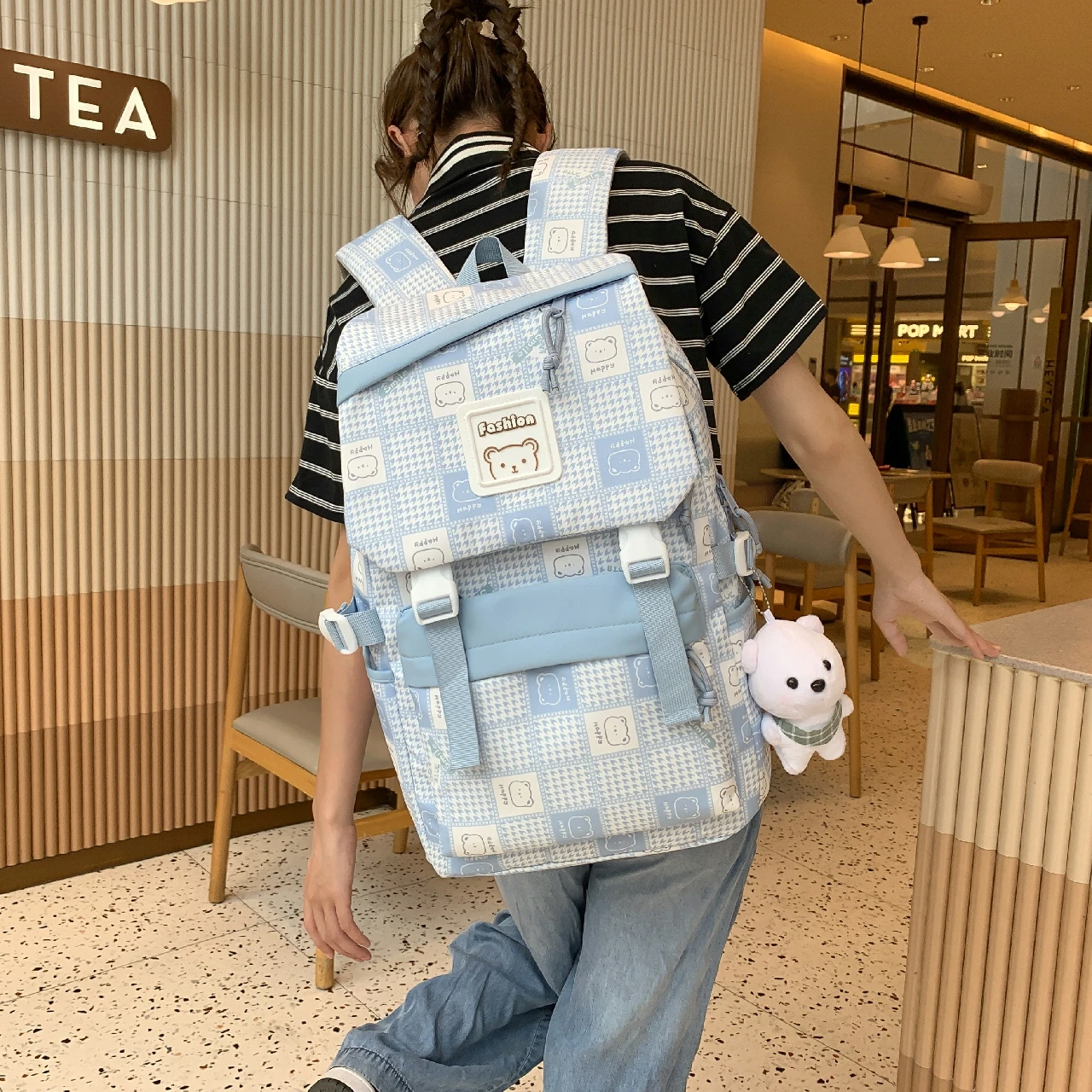 Kawaii Canvas Bear Plaid Harajuku Backpack - Special Edition