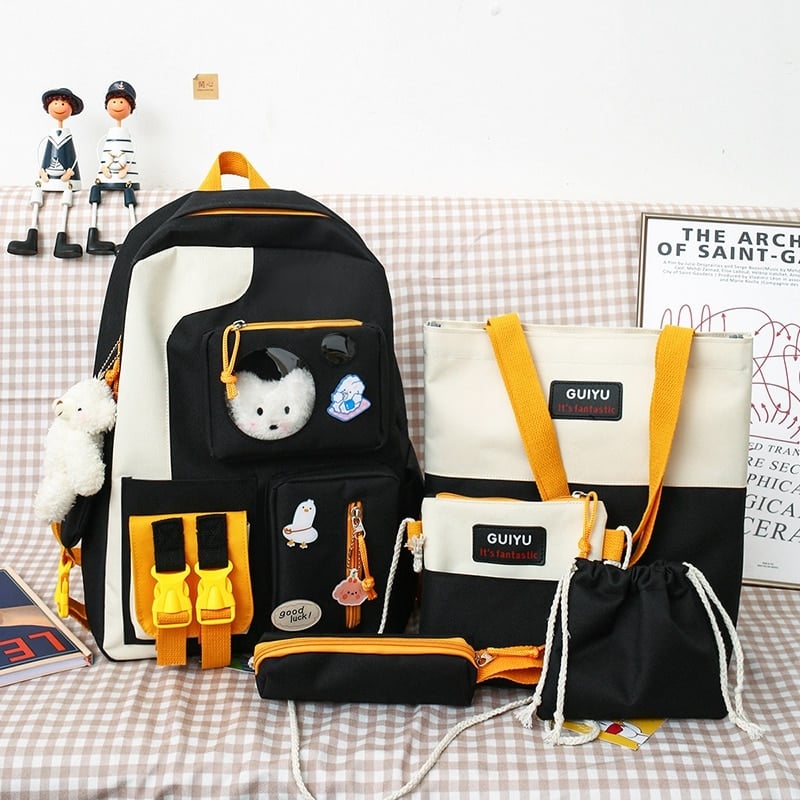 Kawaii Canvas Ita Harajuku Backpack Set - Limited Edition