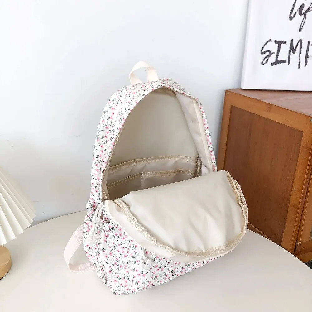 Kawaii Floral Korean Style College Student Backpack
