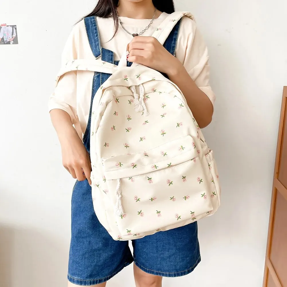 Kawaii Floral Korean Style College Student Backpack