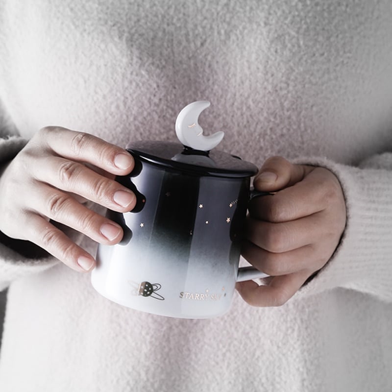 Kawaii Galaxy Moon Ceramic Cup - Limited Edition