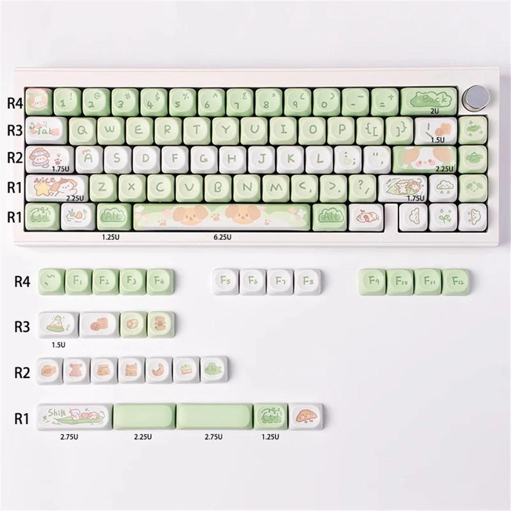 Kawaii Matcha Puppy Pastel Mao Profile Keycaps (95 Keys)