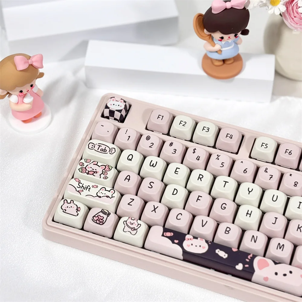 Kawaii Matcha Puppy Pastel Mao Profile Keycaps (95 Keys)