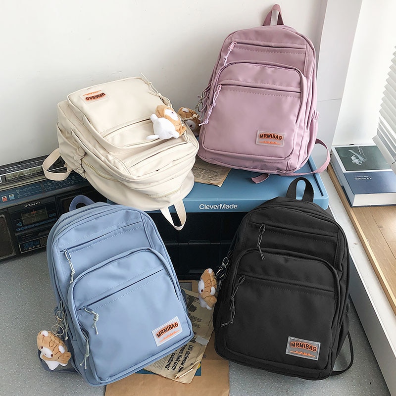 Kawaii Nylon Pastel Large College Backpack - Limited Edition