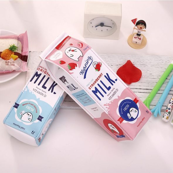 Kawaii Banana Strawberry Milk Pencil Case
