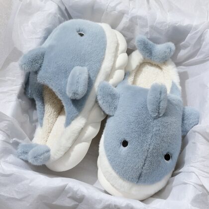 Kawaii Fuzzy Shark Cloud Slides - Limited Edition
