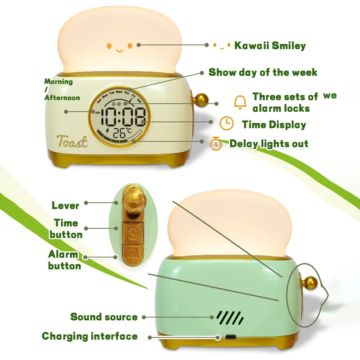 Kawaii Bread Toast Retro Alarm Clock - Limited Edition