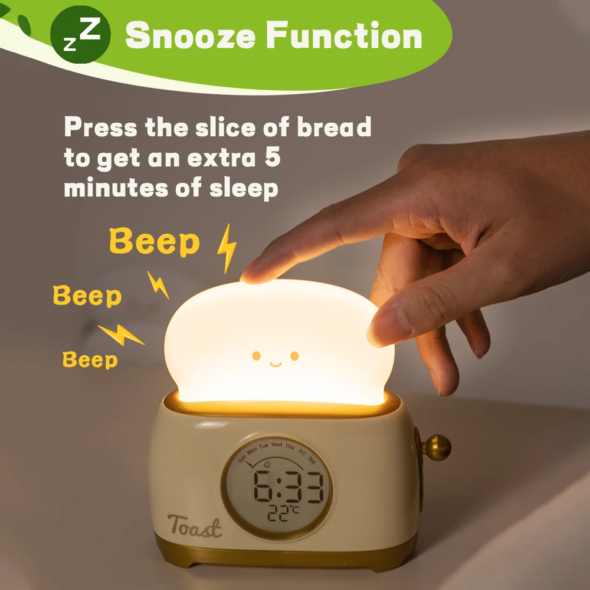Kawaii Bread Toast Retro Alarm Clock - Limited Edition